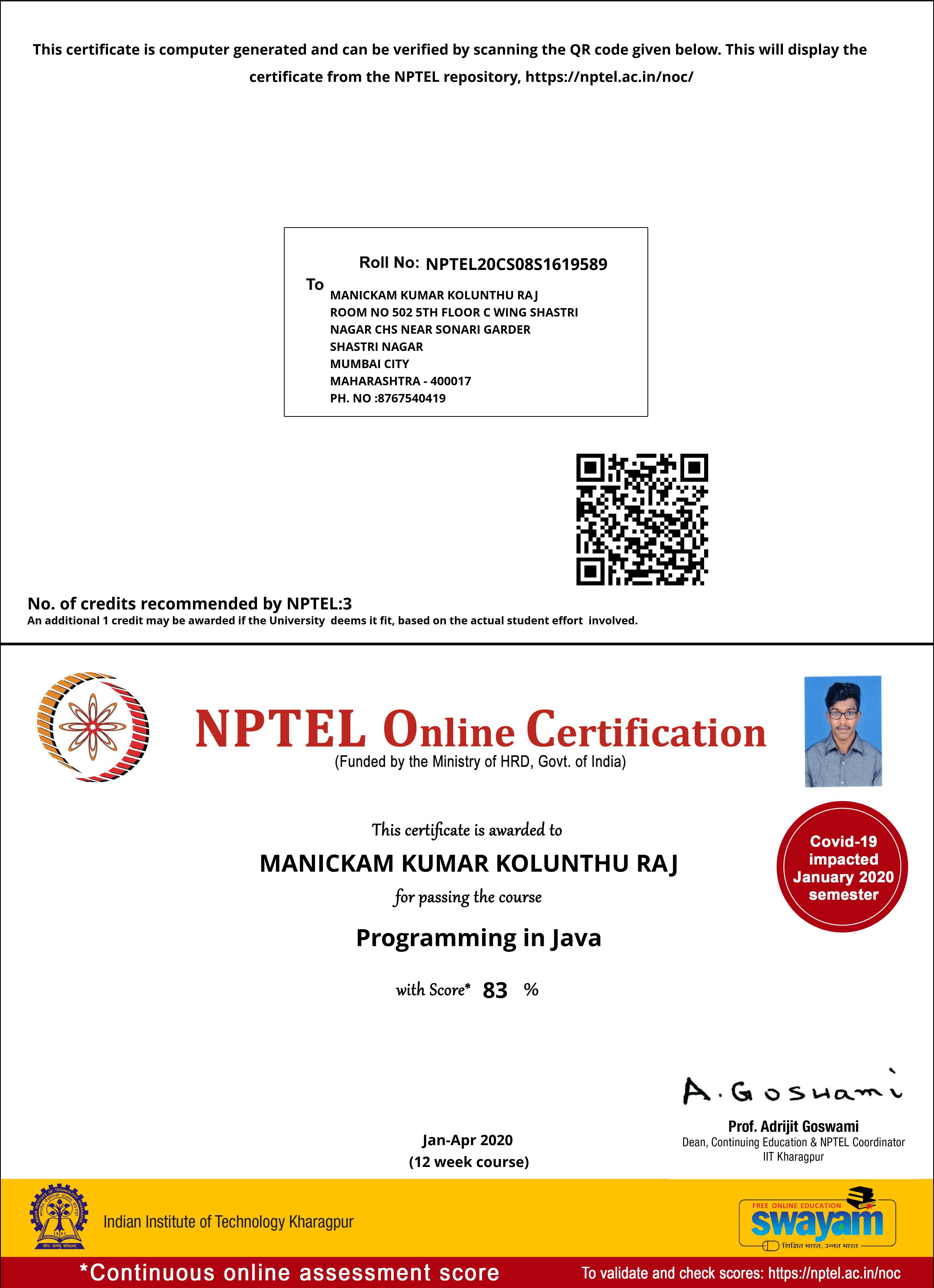 Manickam Kumar - Immediate Joiner | Full Stack Developer | Aspiring Application Security ...