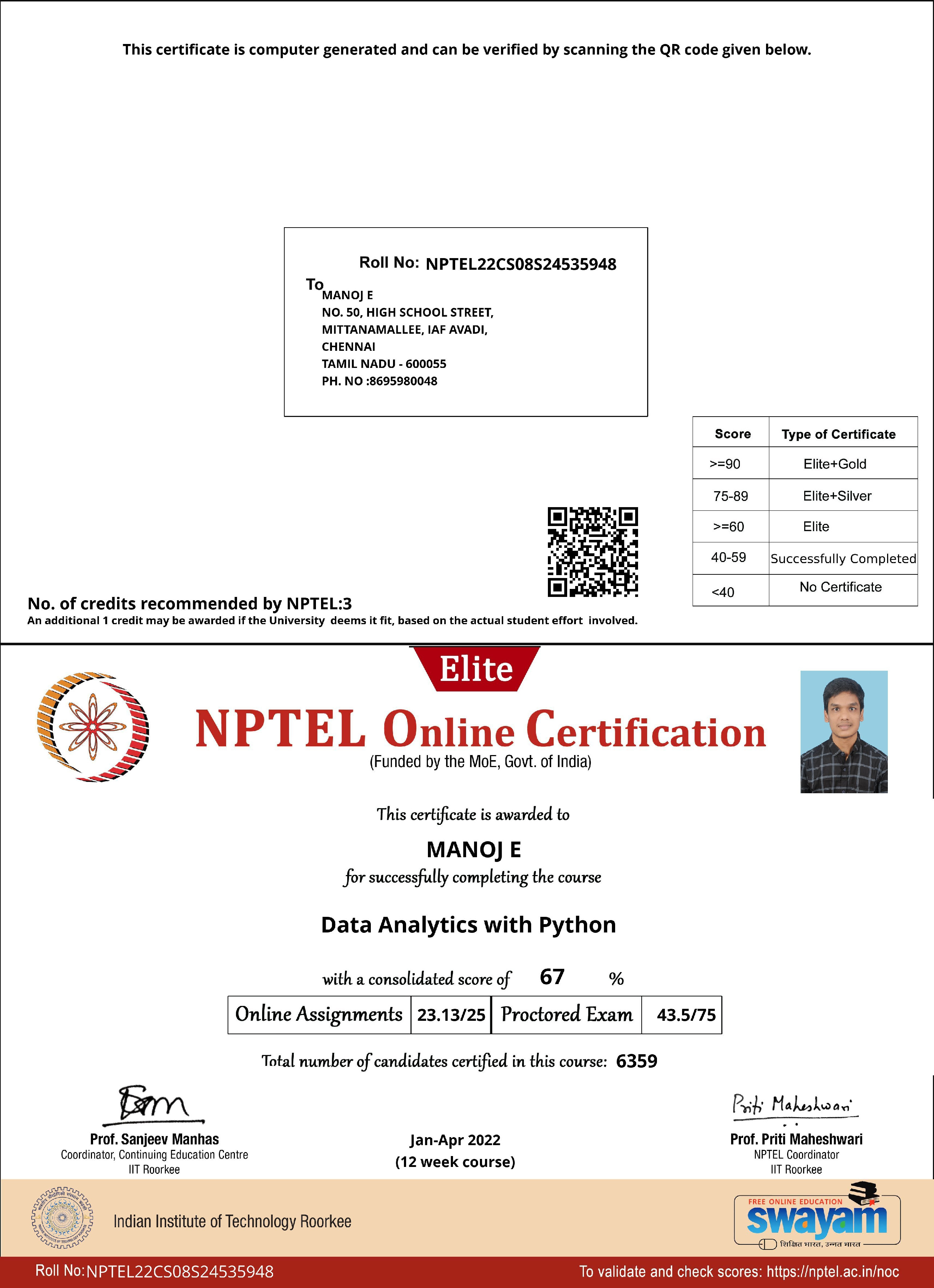 Manoj E - System Engineer @ TCS | LinkedIn