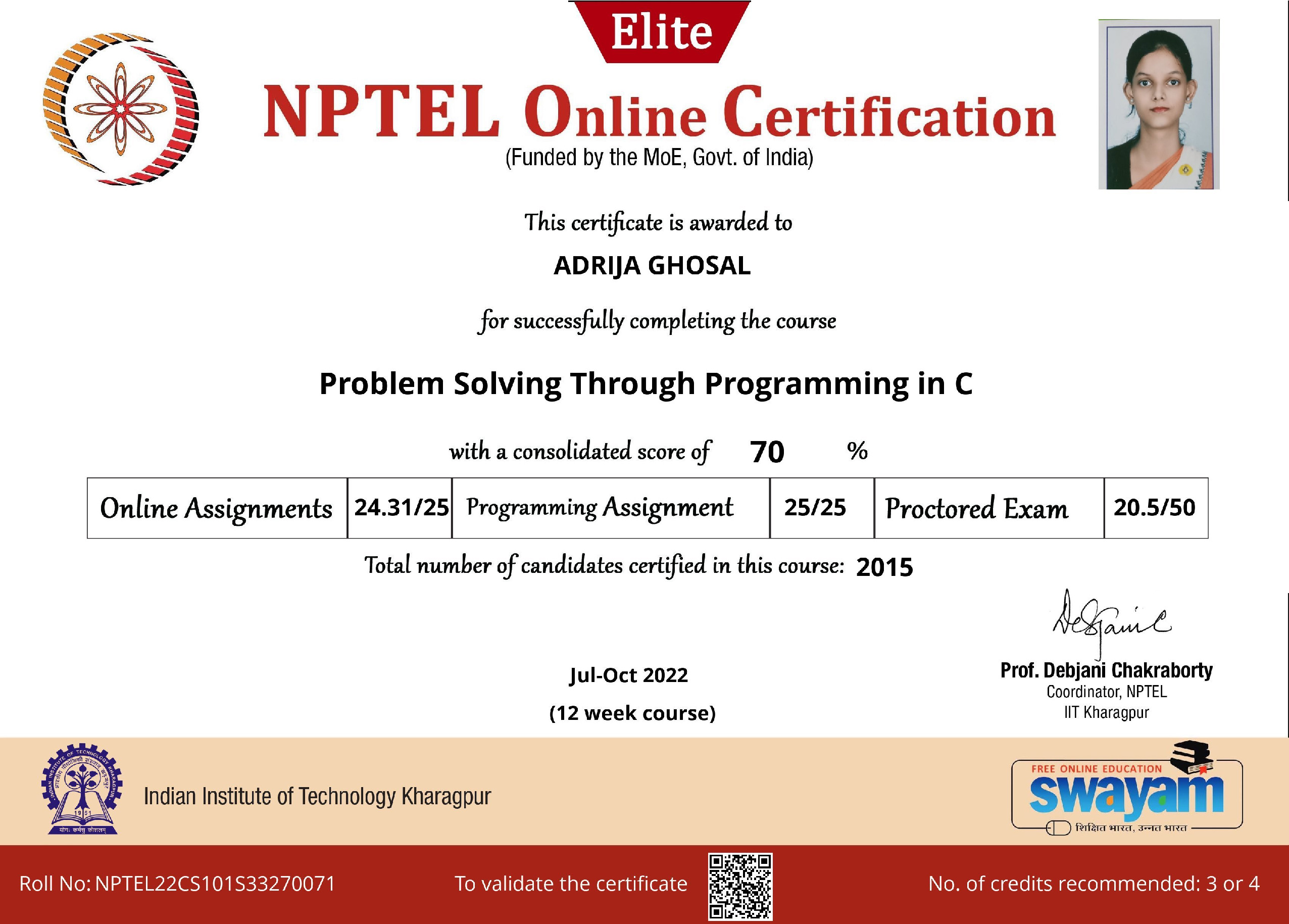 Adrija Ghosal - Enthusiastic Engineering Student | C & Python Programmer | Attaining proficiency ...