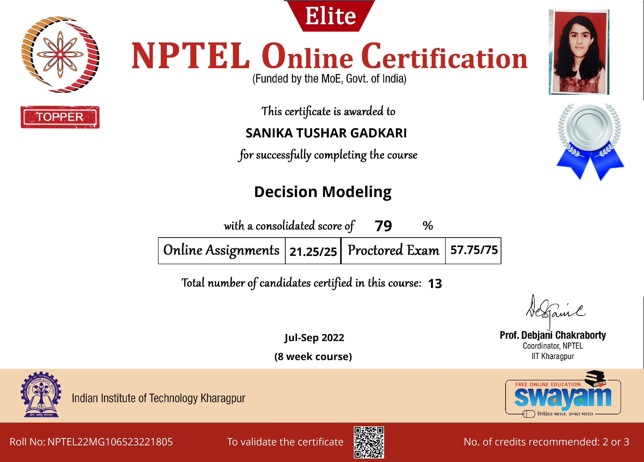 Sanika Gadkari - B. Tech (CSE AI & ML) | SPIT’25 | Ex-Research Intern @IIT Patna | LinkedIn