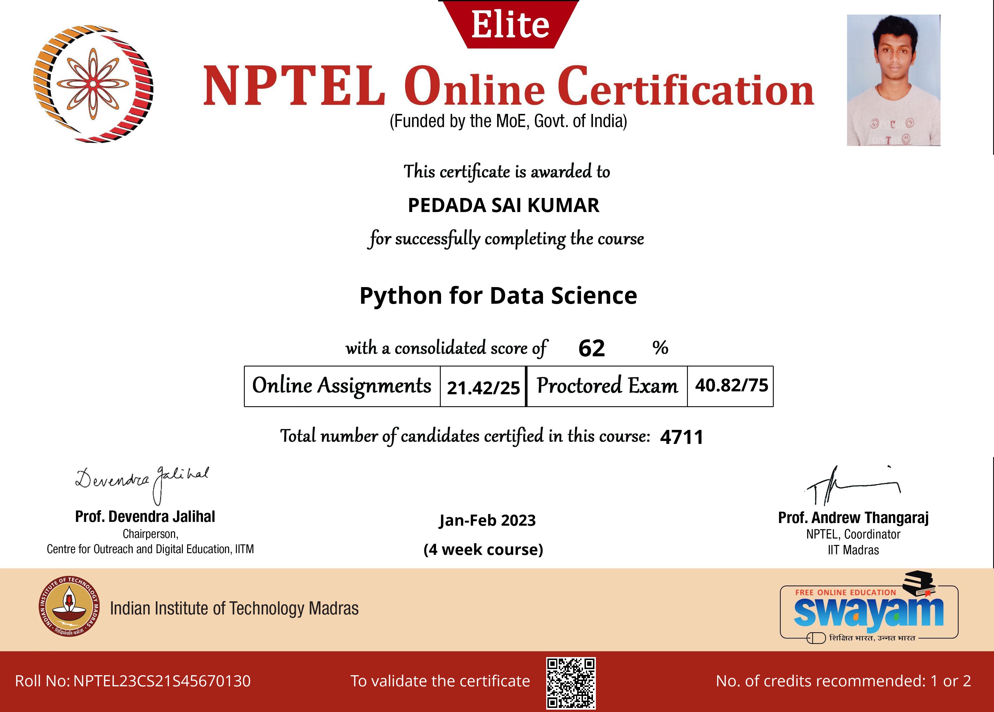 PEDADA SAI KUMAR - Seeking opportunities in Artificial Intelligence & Machine Learning | Python ...