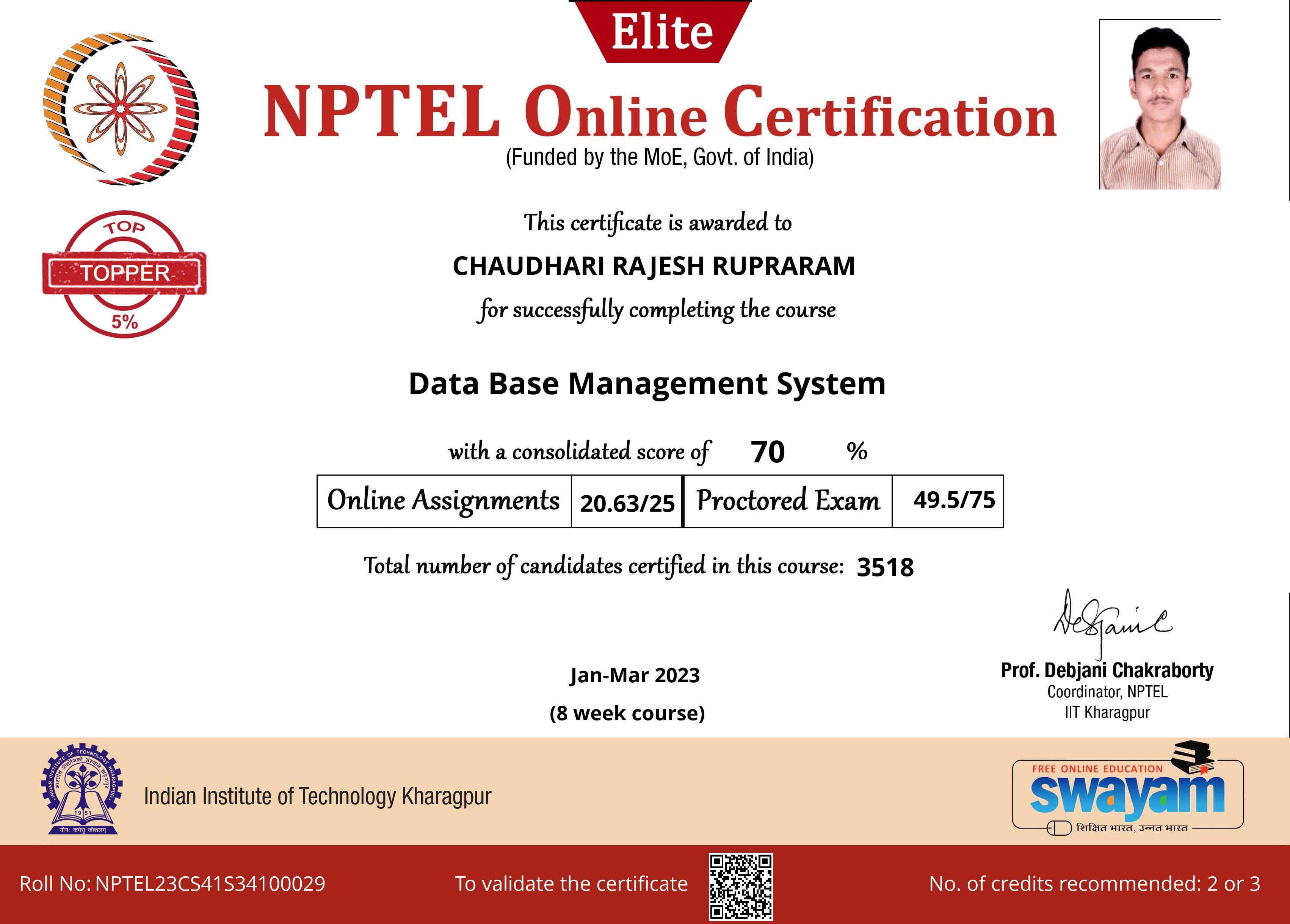 Rajesh Chaudhari - IT ENGINEER|| 2 x NPTEL Certified || PROGRAMMER ...