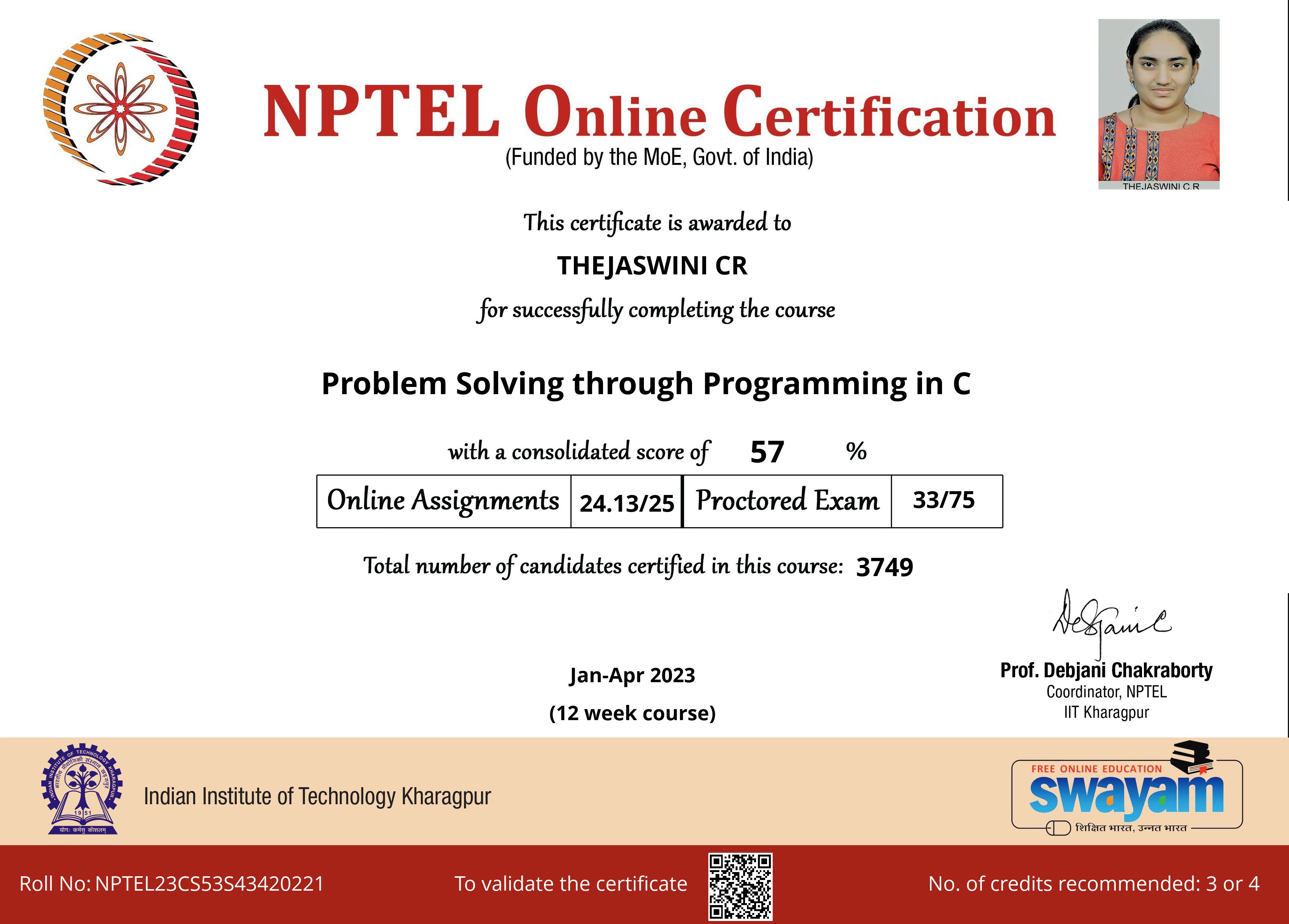 Thejaswini C. R. - "CSE Student at BIET | Proficient in C, Python | Building Skills in Full ...